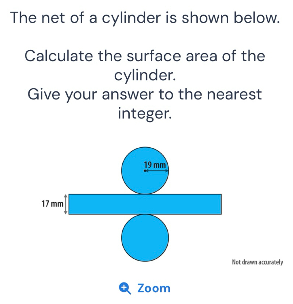 Solved: The net of a cylinder is shown below. Calculate the surface ...