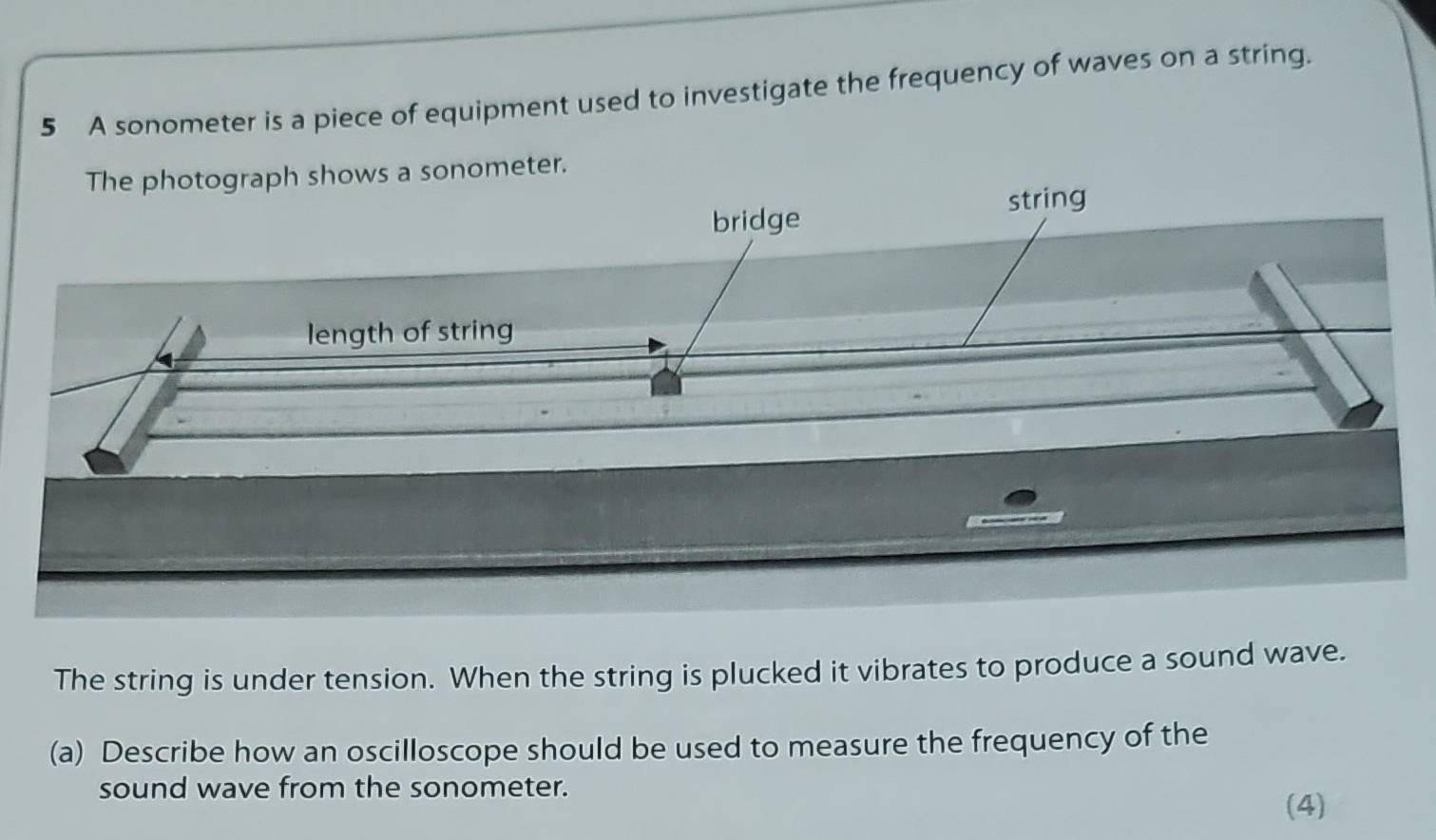 تم الحل:A sonometer is a piece of equipment used to investigate the ...