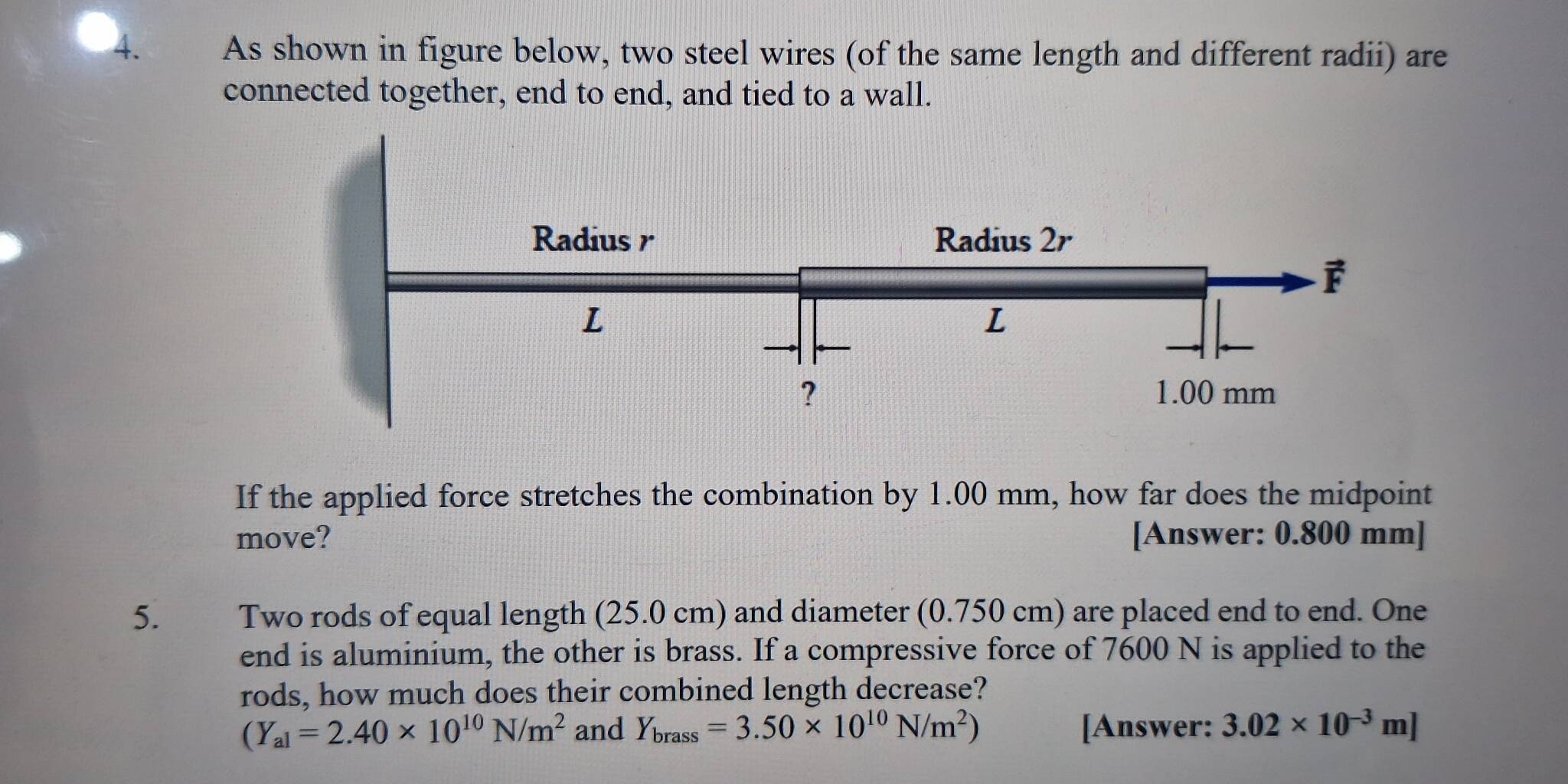 Selesai:As shown in figure below, two steel wires (of the same length ...