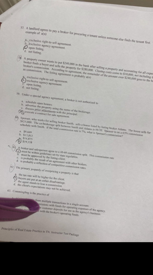 Solved: example of a(n) 57. A landlord agrees to pay a broker for ...