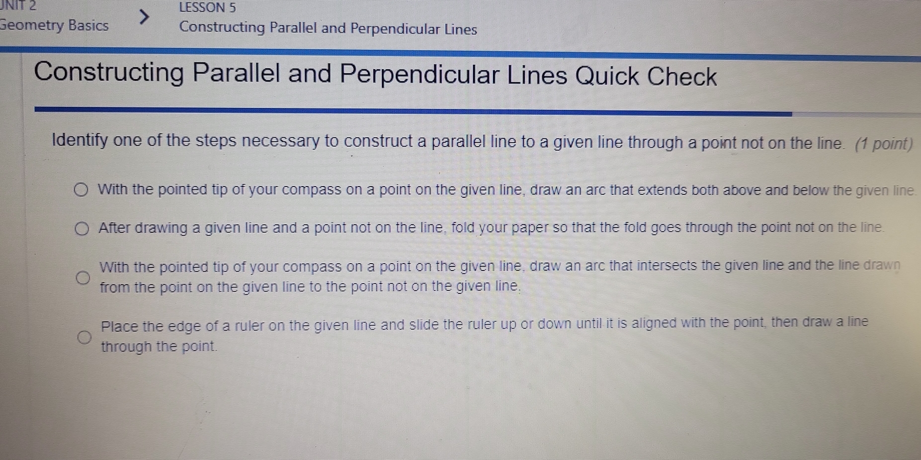 Solved: LESSON 5 Geometry Basics Constructing Parallel and Perpendicular Lines Constructing ...
