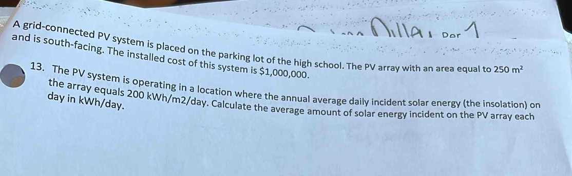 A grid-connected PV system is placed on the parking lot of the high ...