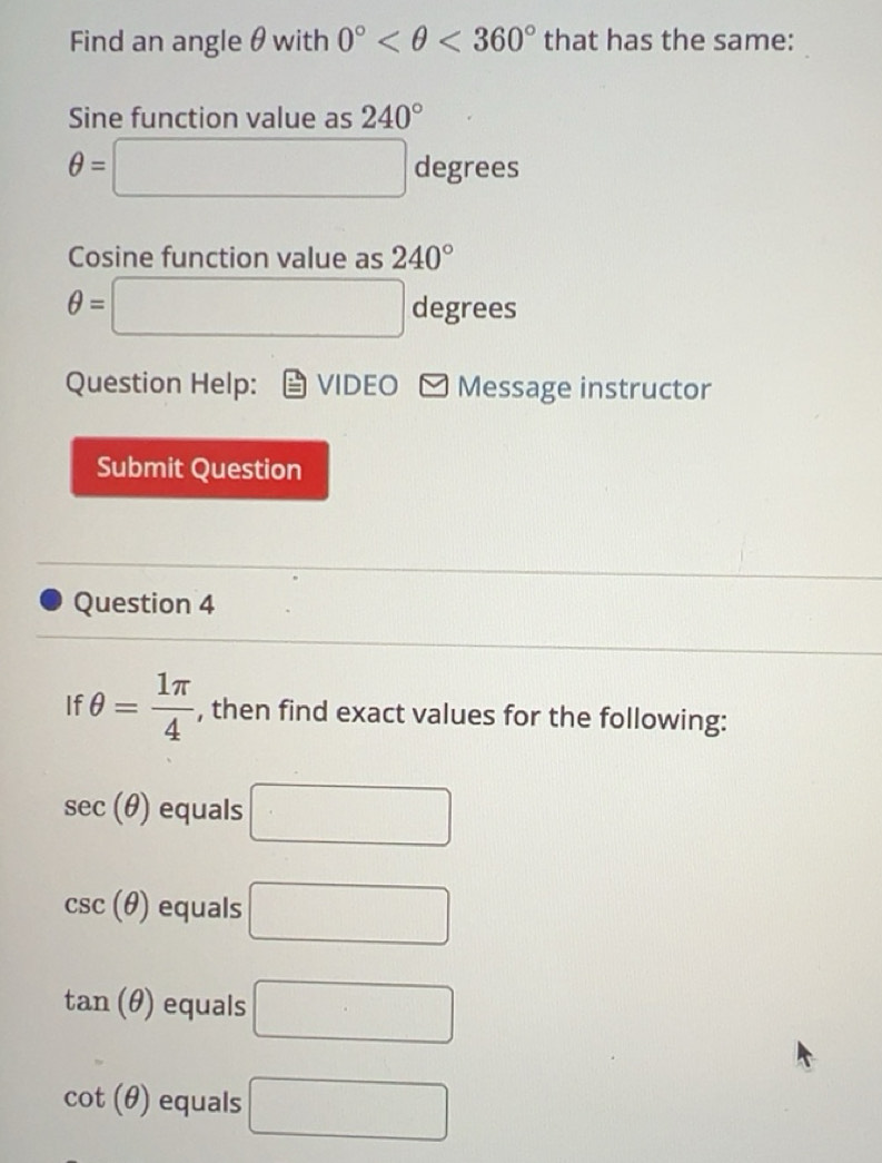 Solved: Find an angle θ with 0°