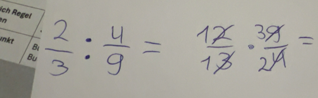 Gelöst: 2/3 : 4/9 = 12/13 · 3x/24