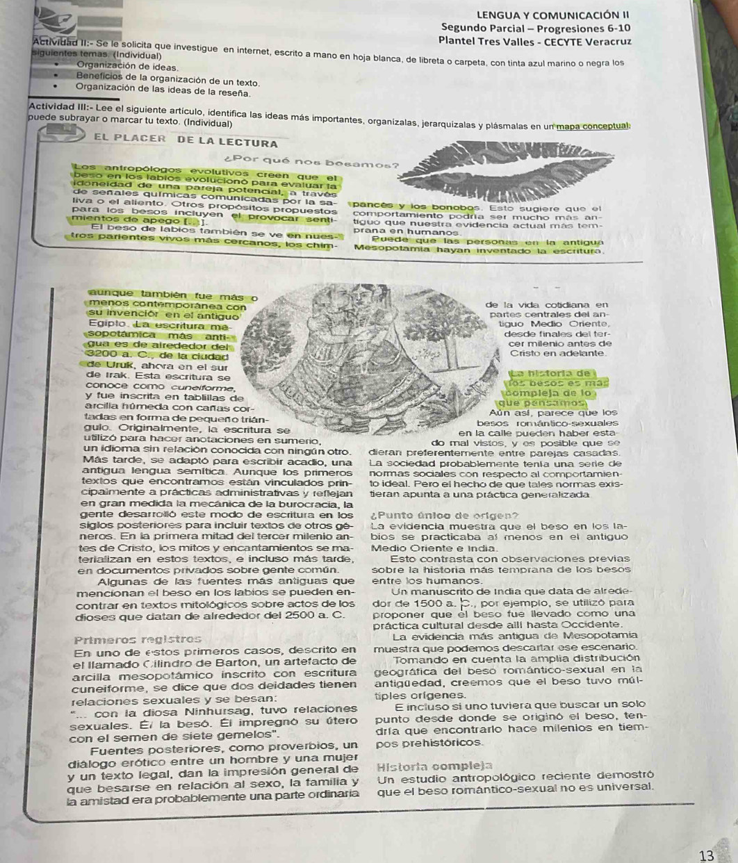 Resuelto:LENGUA Y COMUNICACIÓN II Segundo Parcial - Progresiones 6-10 ...