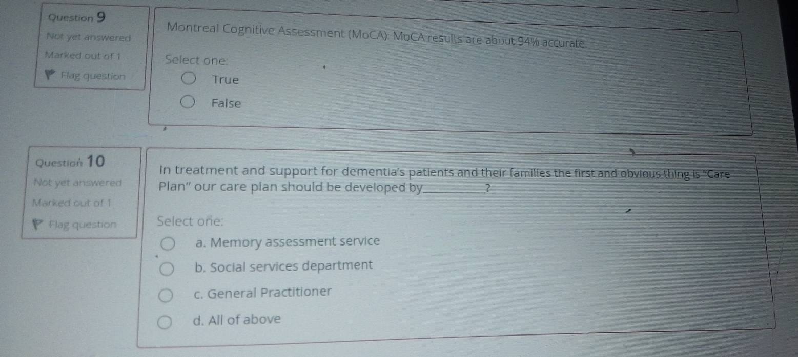 Solved: Montreal Cognitive Assessment (MoCA): MoCA results are about 94 ...