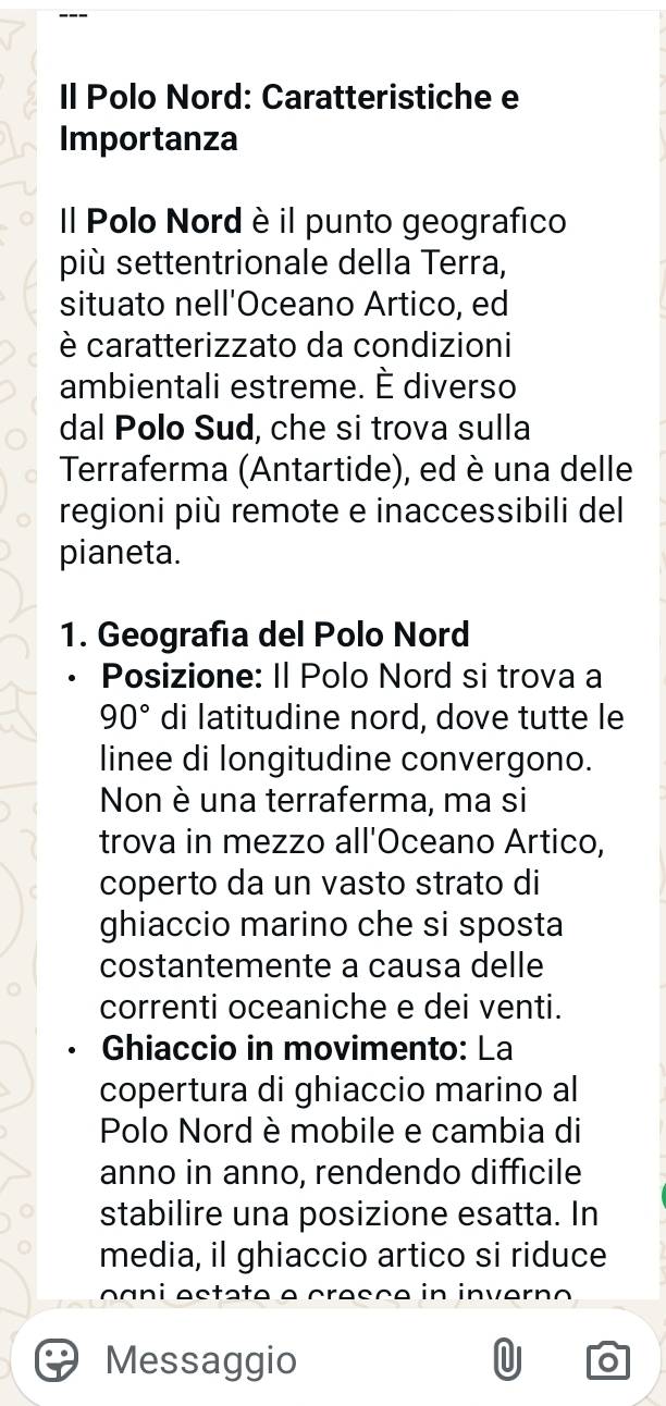 Risolto:Il Polo Nord: Caratteristiche e Importanza Il Polo Nord è il ...