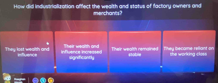 Solved: How did industrialization affect the wealth and status of ...