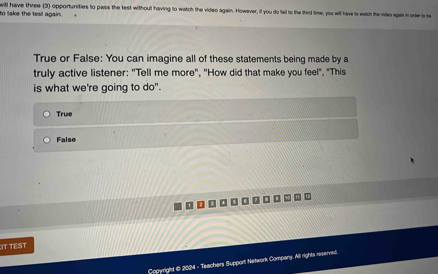 Solved: will have three (3) opportunities to pass the test without ...