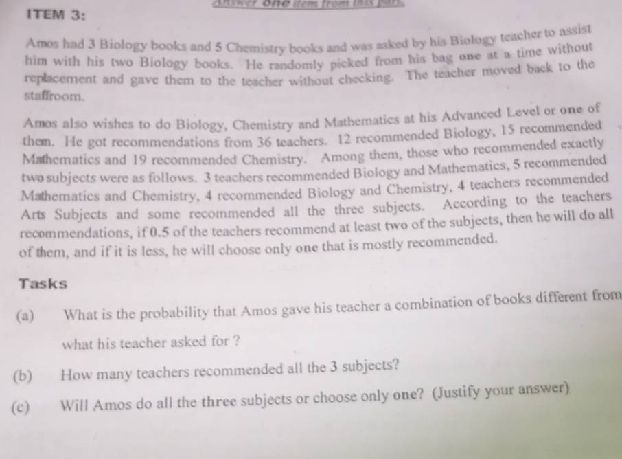 Résolu :ser one om frêm t p ITEM 3: Amos had 3 Biology books and 5 ...