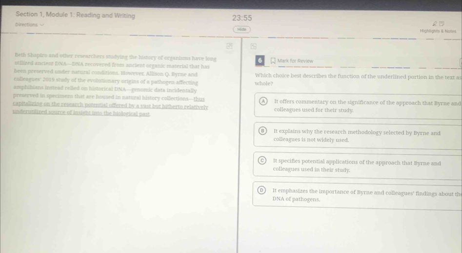 Solved: Section 1, Module 1: Reading and Writing 23:55 Directions Hide ...