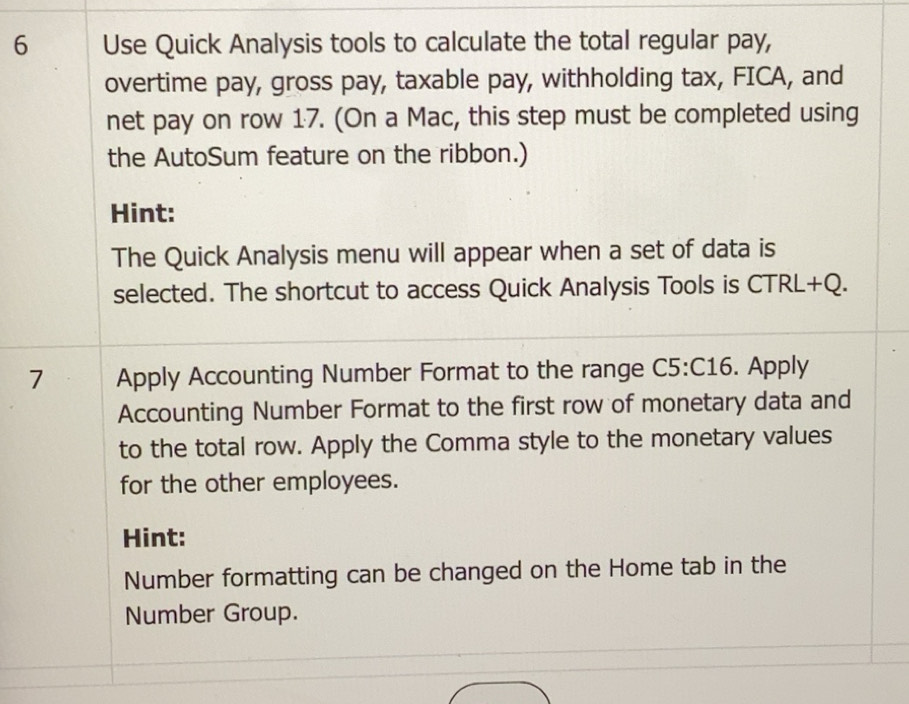 Solved: Use Quick Analysis tools to calculate the total regular pay ...
