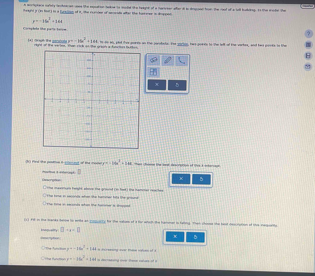 Resuelto:A workplace safety technician uses the equation below to model ...