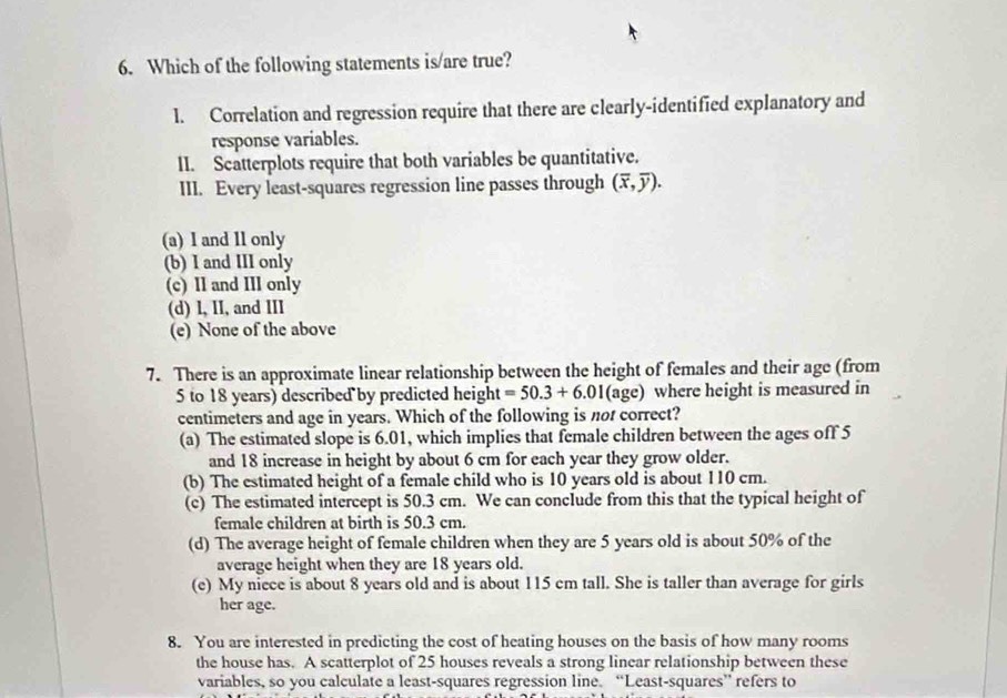 Solved: Which of the following statements is/are true? l. Correlation ...