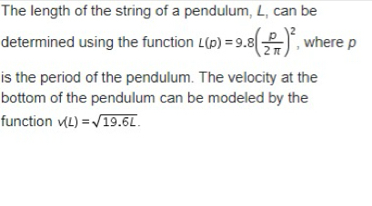 Solved: The length of the string of a pendulum, L, can be determined ...