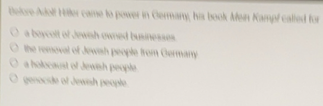 Solved: Before Adolf Hitler came to power in Germany, his book Mein ...