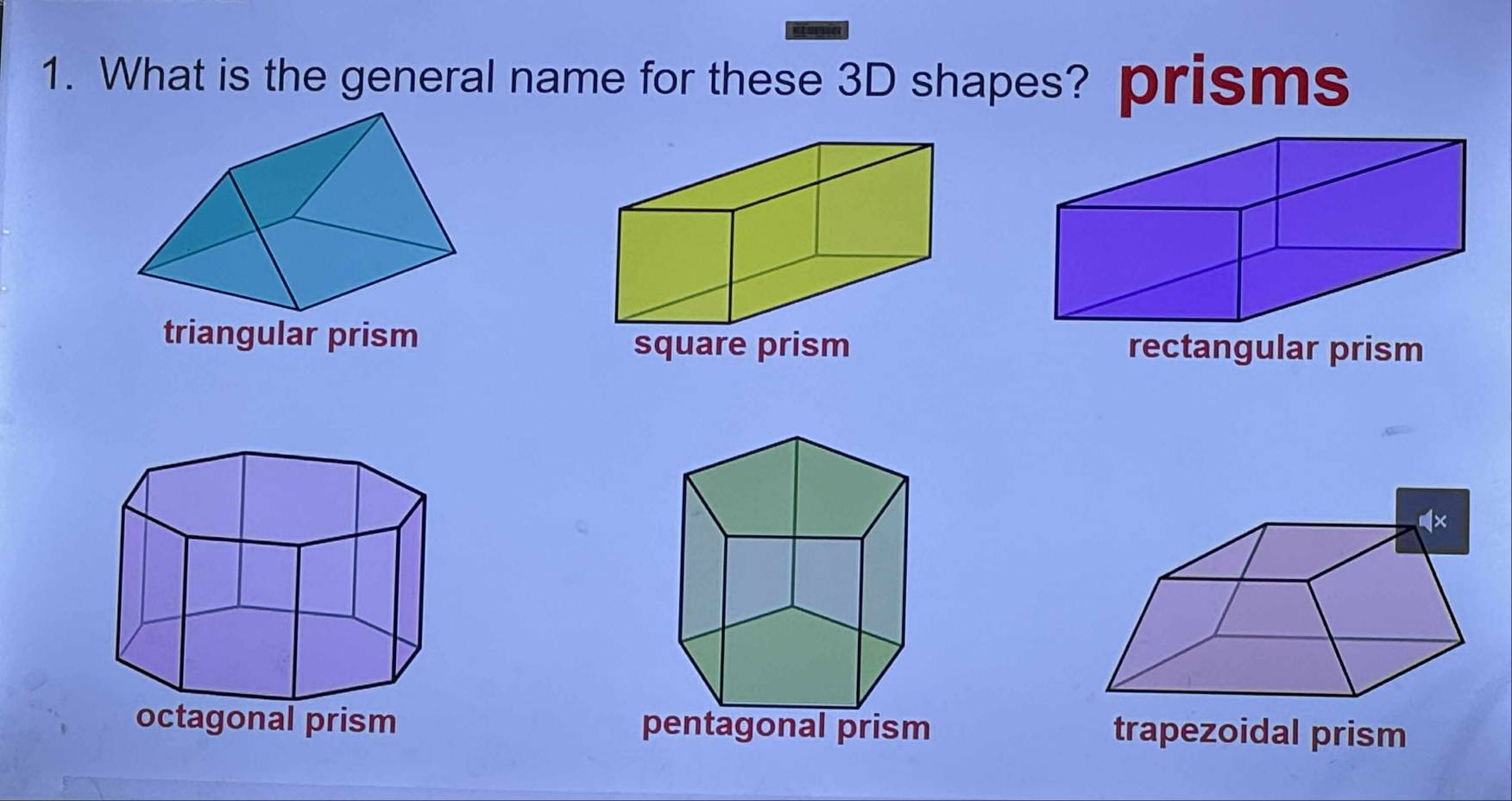 Solved: What is the general name for these 3D shapes? prisms zoidal ...