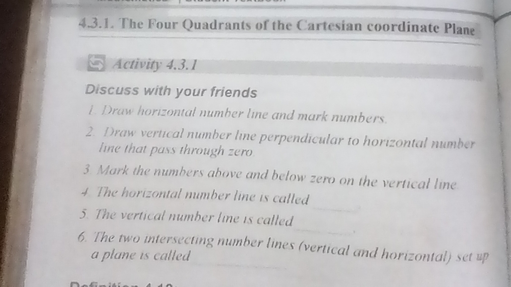 Solved: The Four Quadrants of the Cartesian coordinate Plane 5 Activity ...