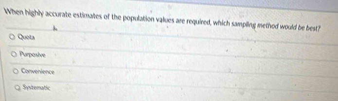 Solved: When highly accurate estimates of the population values are ...