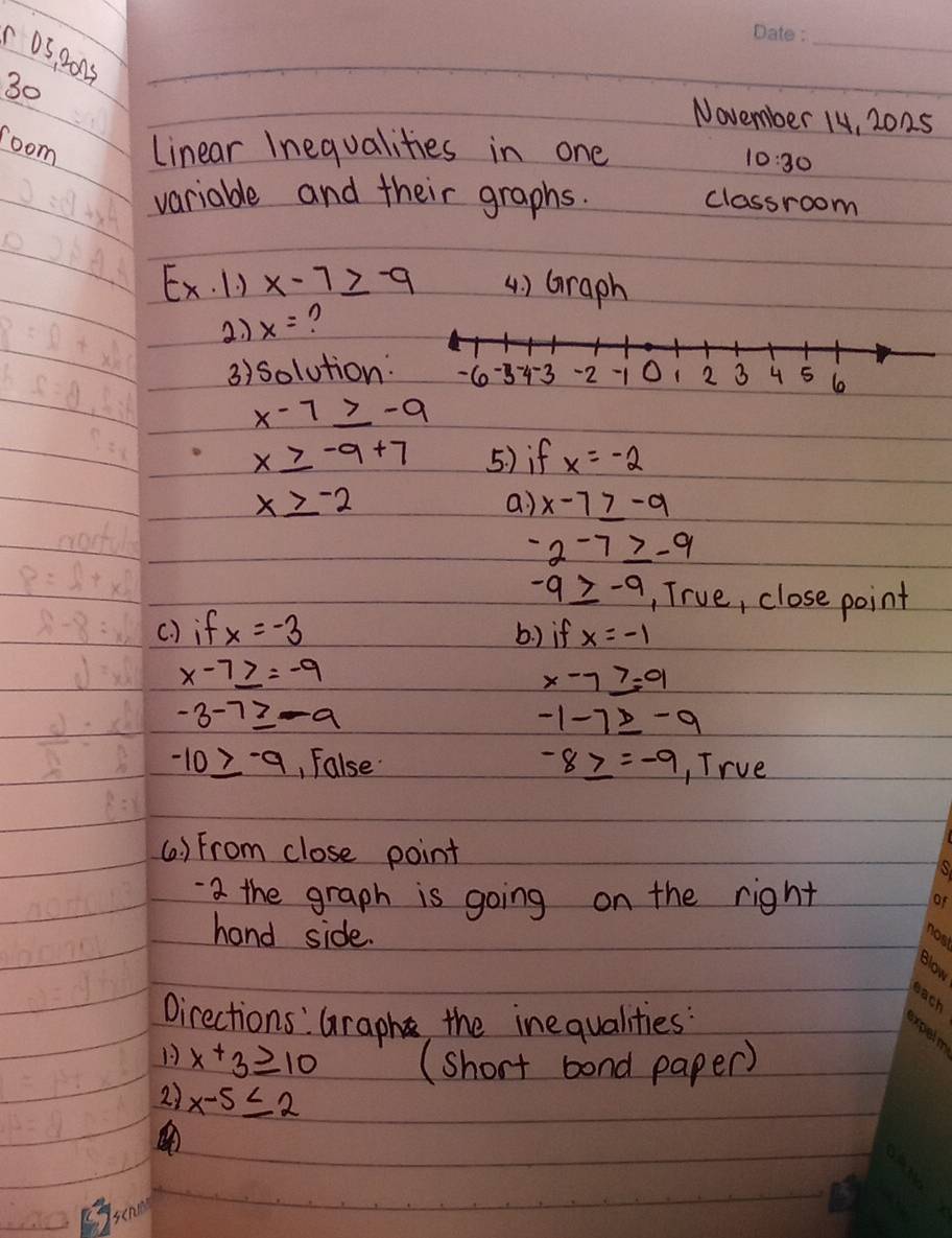Solved: ros pon 30 November 14, 2025 room Linear Inequalities in one 10 ...