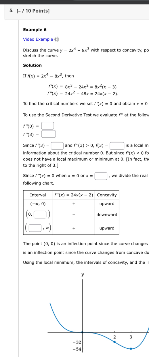 Solved: [- / 10 Points] Example 6 Video Example Discuss the curve y=2x ...