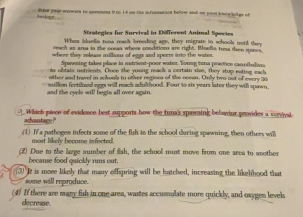 Résolu :Base your answers to questions 9 to 14 on the information below ...