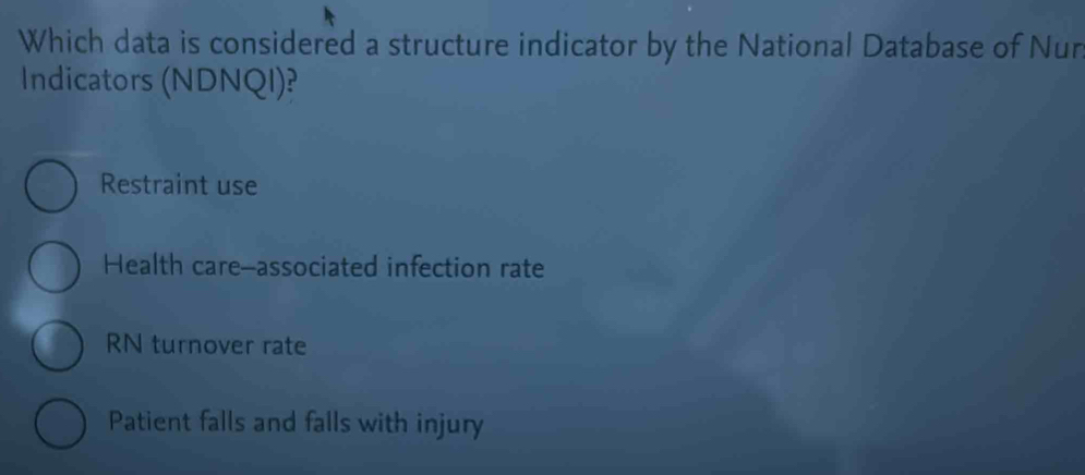 Solved: Which data is considered a structure indicator by the National ...