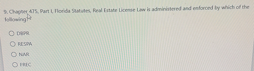 Solved: Chapter 475, Part I, Florida Statutes, Real Estate License Law ...