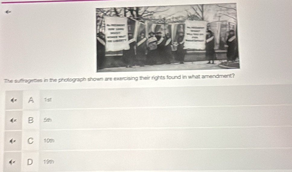 Solved: The suffrageties in the photograph shown are exercising their ...