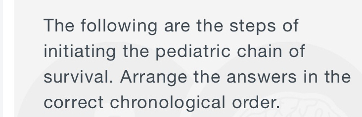 Solved: The following are the steps of initiating the pediatric chain ...
