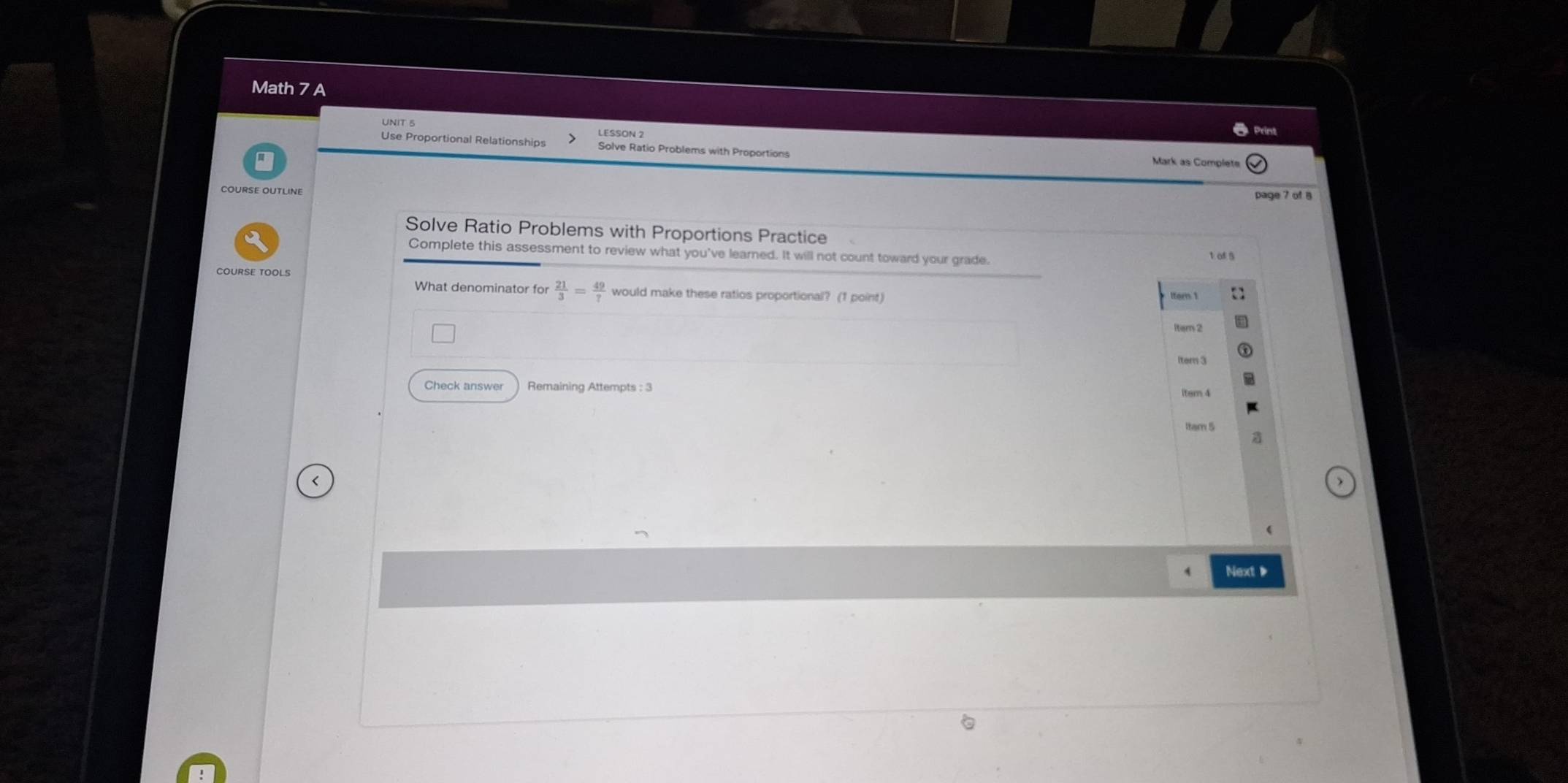 Solved: Math 7 A UNIT 5 LESSON 2 Use Proportional Relationships Solve ...