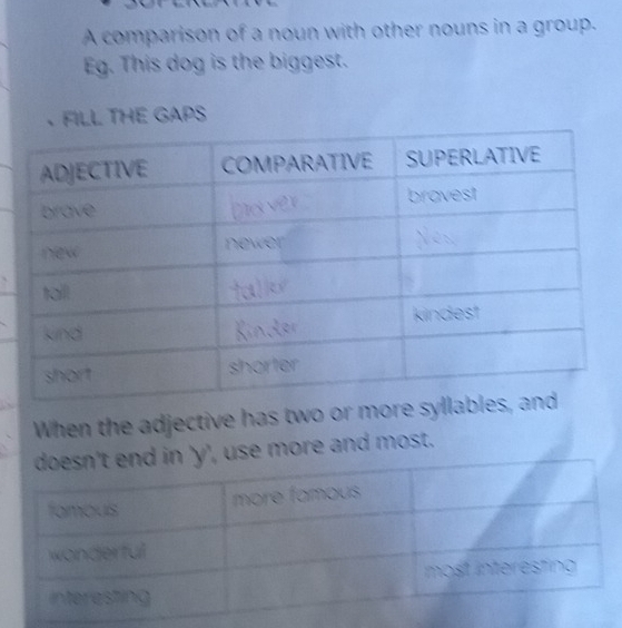 Giải quyết:A comparison of a noun with other nouns in a group. Eg. This ...