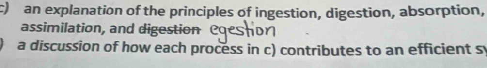 Solved: an explanation of the principles of ingestion, digestion ...