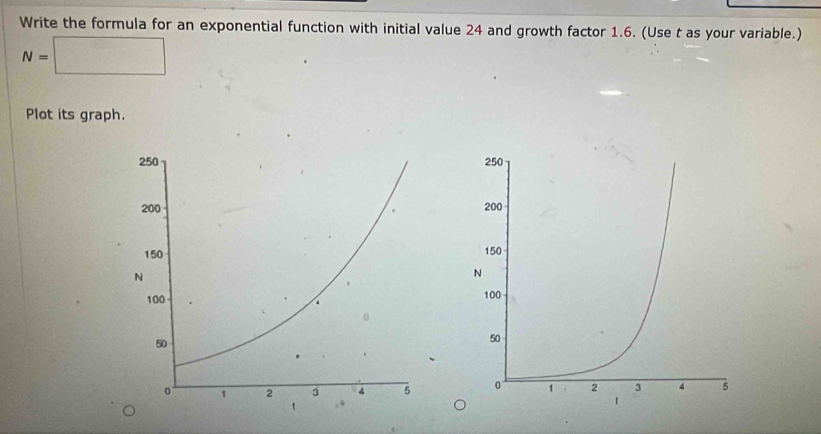 Solved: Write the formula for an exponential function with initial ...