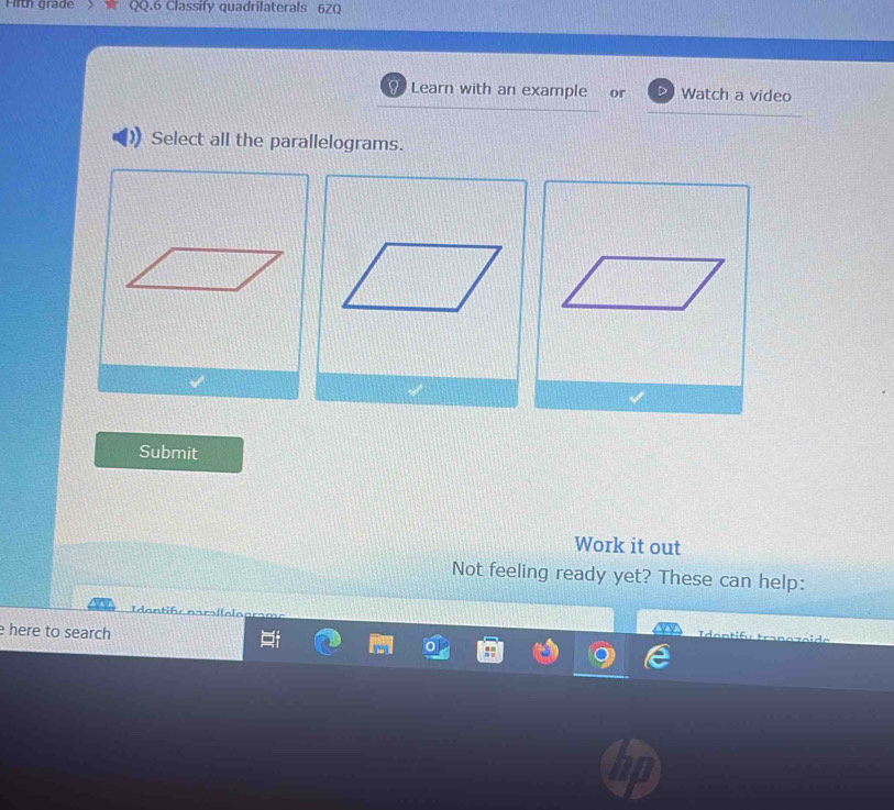 Resuelto:Firth grade QQ.6 Classify quadrilaterals 6ZQ a Learn with an ...