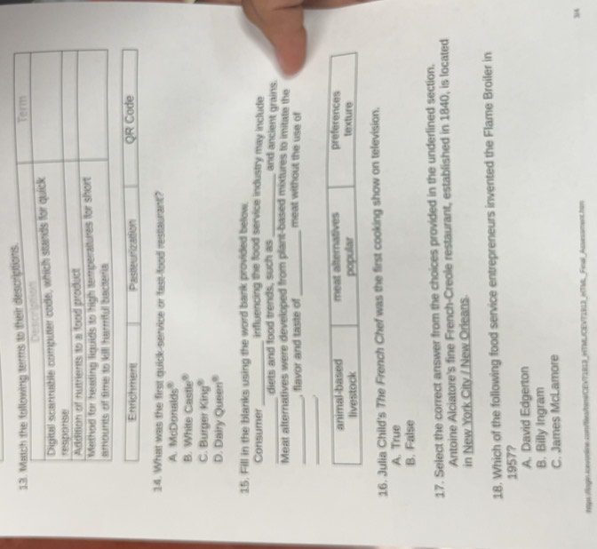 Solved: Enrichmen Paisheurizattion QR Code 14. What was the first quick ...