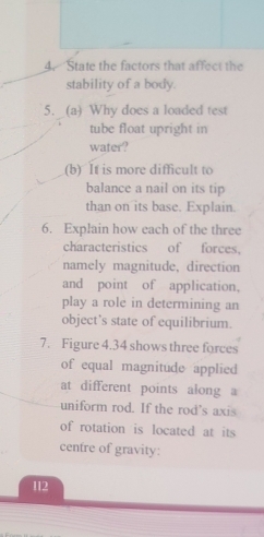Solved: State the factors that affect the stability of a body 5. _(a ...