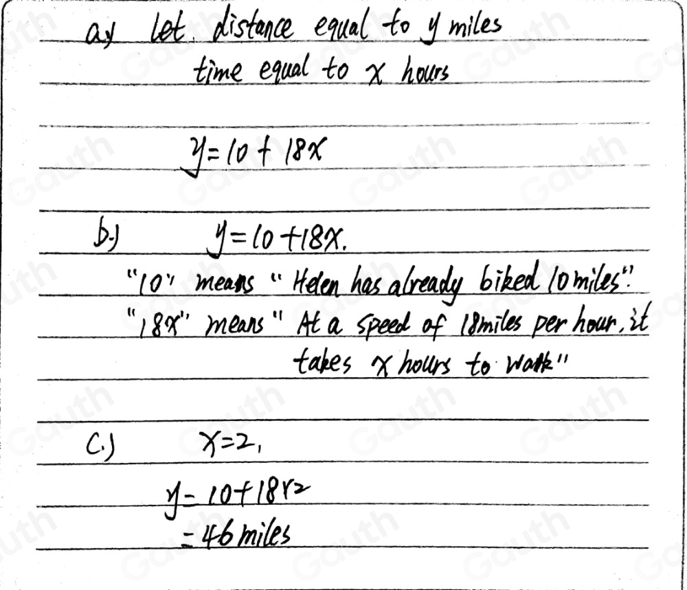 Solved: 13, Helen is in a bicycle race. She has already biked 10 miles ...