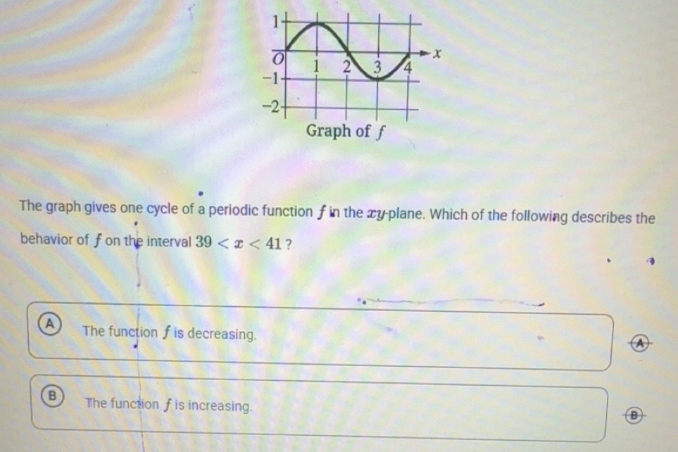 Gelöst:The graph gives one cycle of a periodic function f in the xy ...
