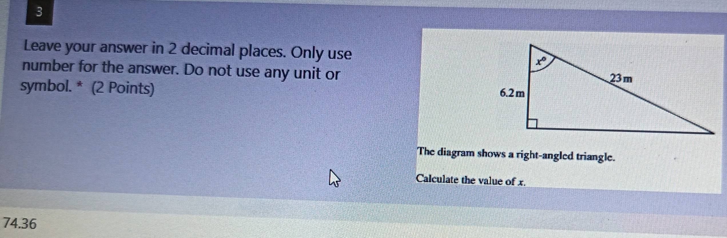 Selesai:Leave your answer in 2 decimal places. Only use number for the ...
