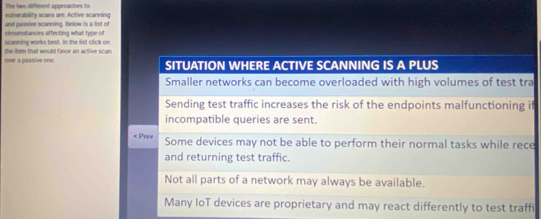 Solved: The two different approaches to vulnerability scans are: Active ...
