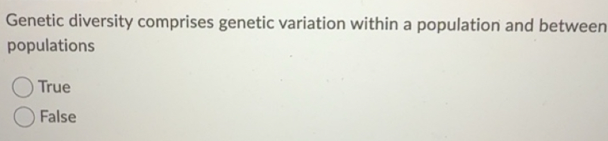 Solved: Genetic diversity comprises genetic variation within a ...