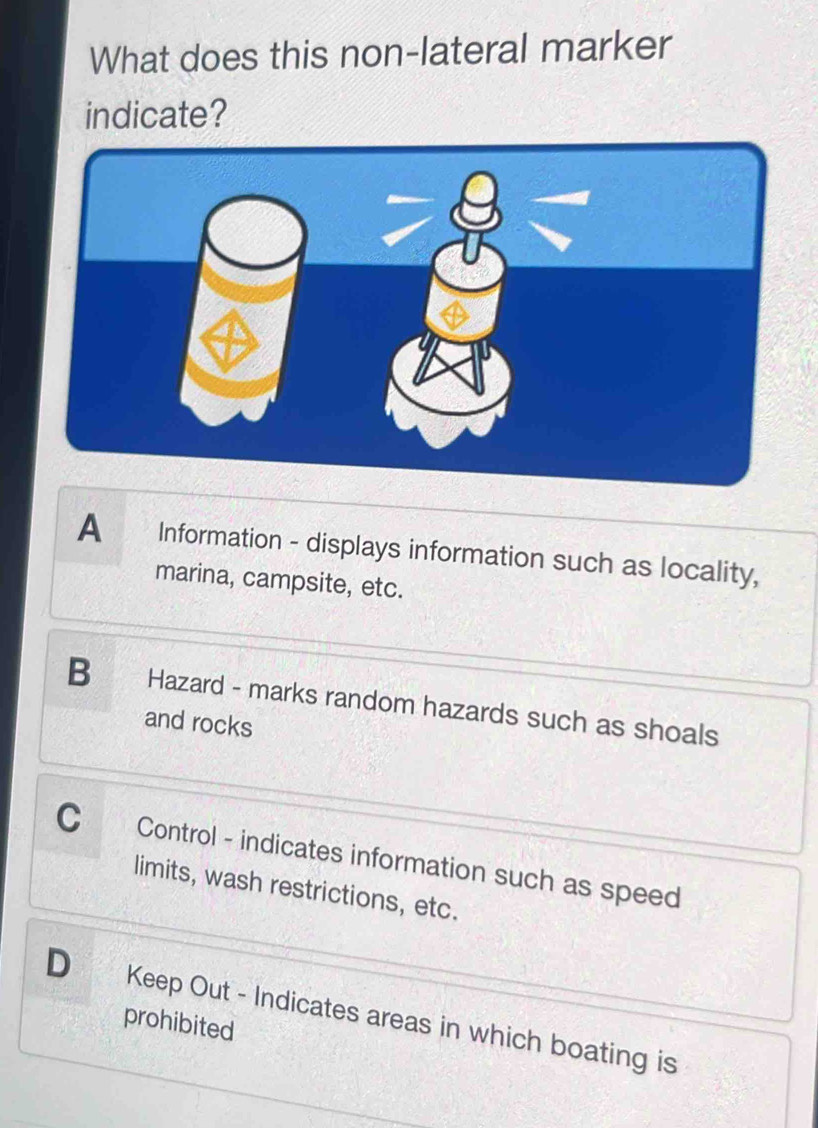 Solved: What does this non-lateral marker indicate? A * Information - displays information such ...
