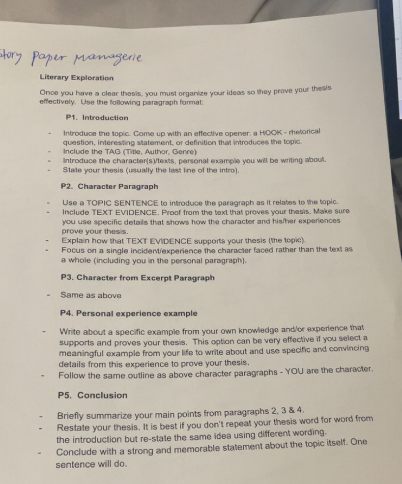 Solved: Literary Exploration Once you have a clear thesis, you must ...