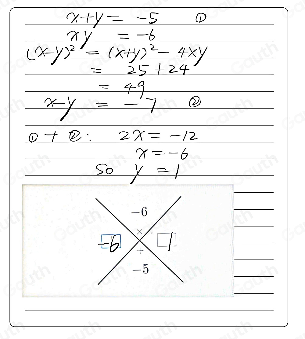 Solved: Write two numbers that multiply to the value on top and add to ...