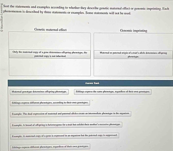 Solved: Sort the statements and examples according to whether they ...