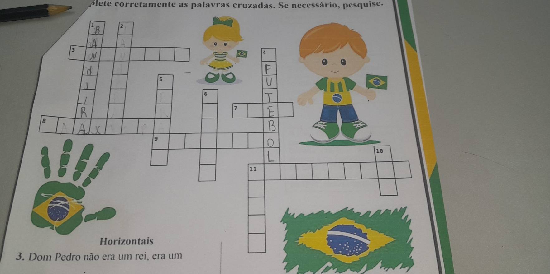 Resolvido:plete corretamente as palavras cruzadas. Se necessário, pesquise.