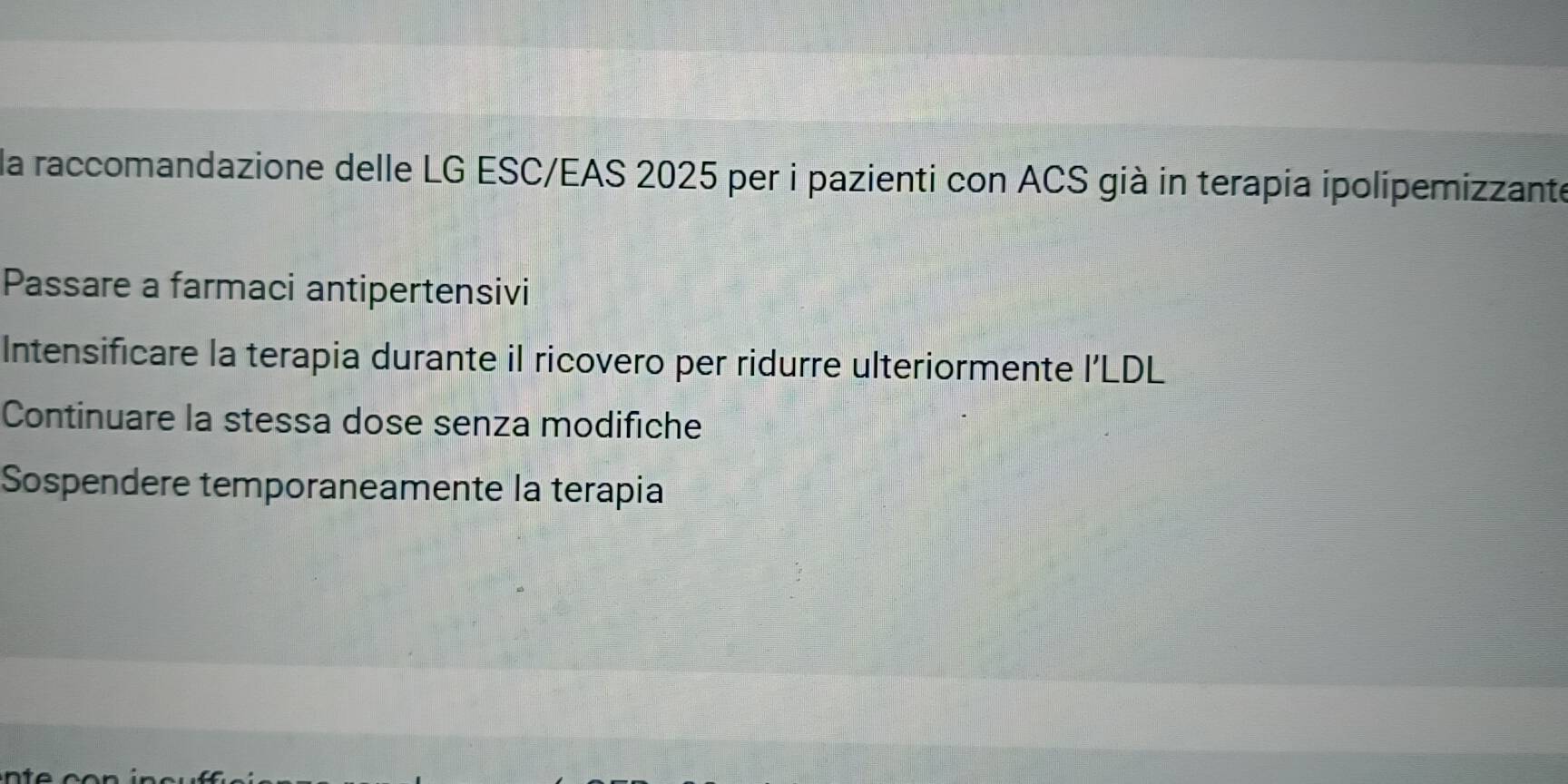 Risolto:la raccomandazione delle LG ESC/EAS 2025 per i pazienti con ACS ...
