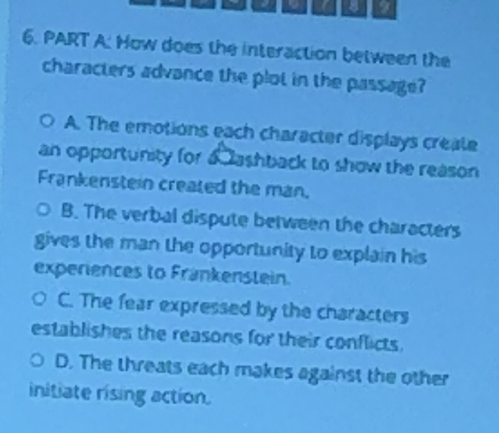 Gelöst:a 8 9 6. PART A: How does the interaction between the characters ...