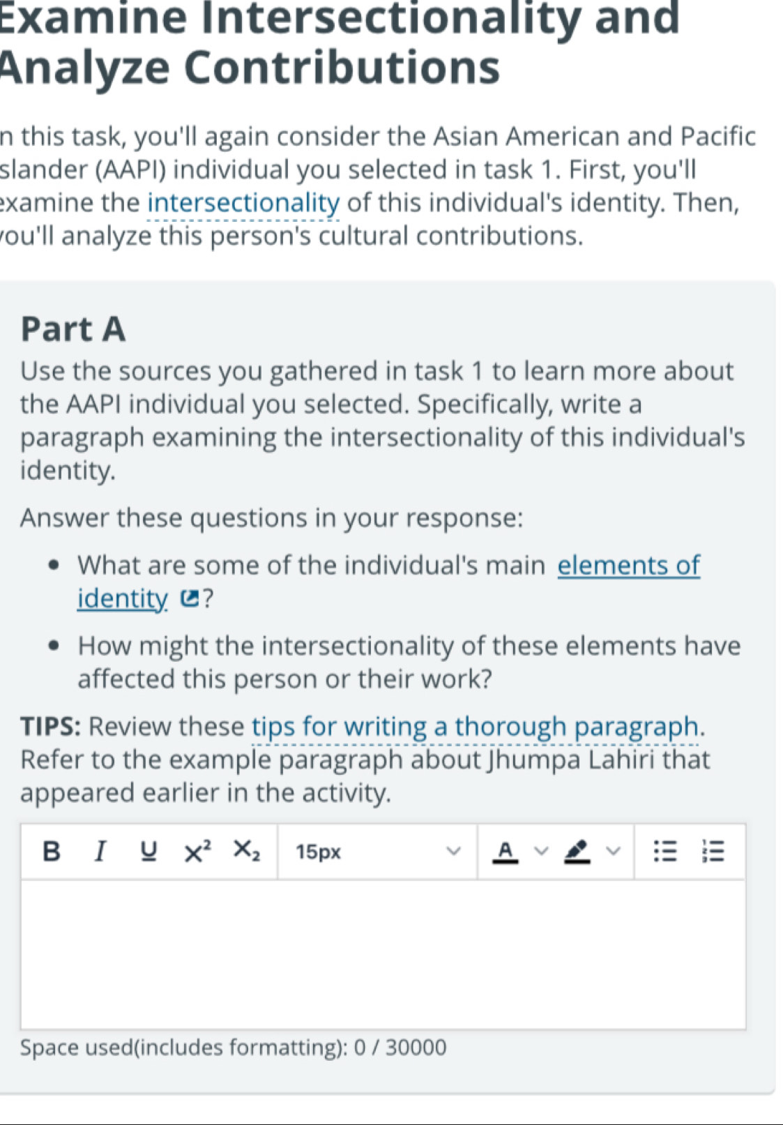 Solved: Examine Intersectionality and Analyze Contributions n this task ...